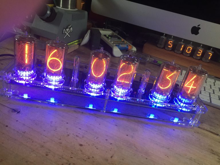 Nixie Clock with big nixie IN18 tubes + Multicolor LEDs + options ...